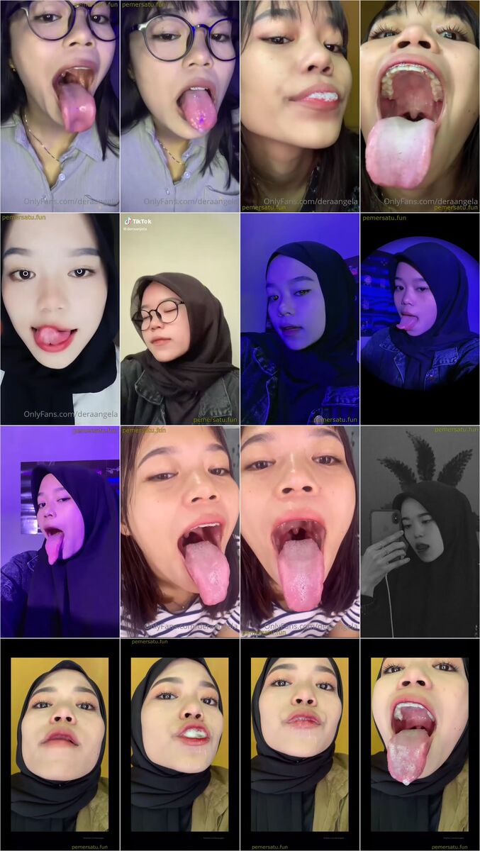 Dera Angela hijab melet lidah fulldur