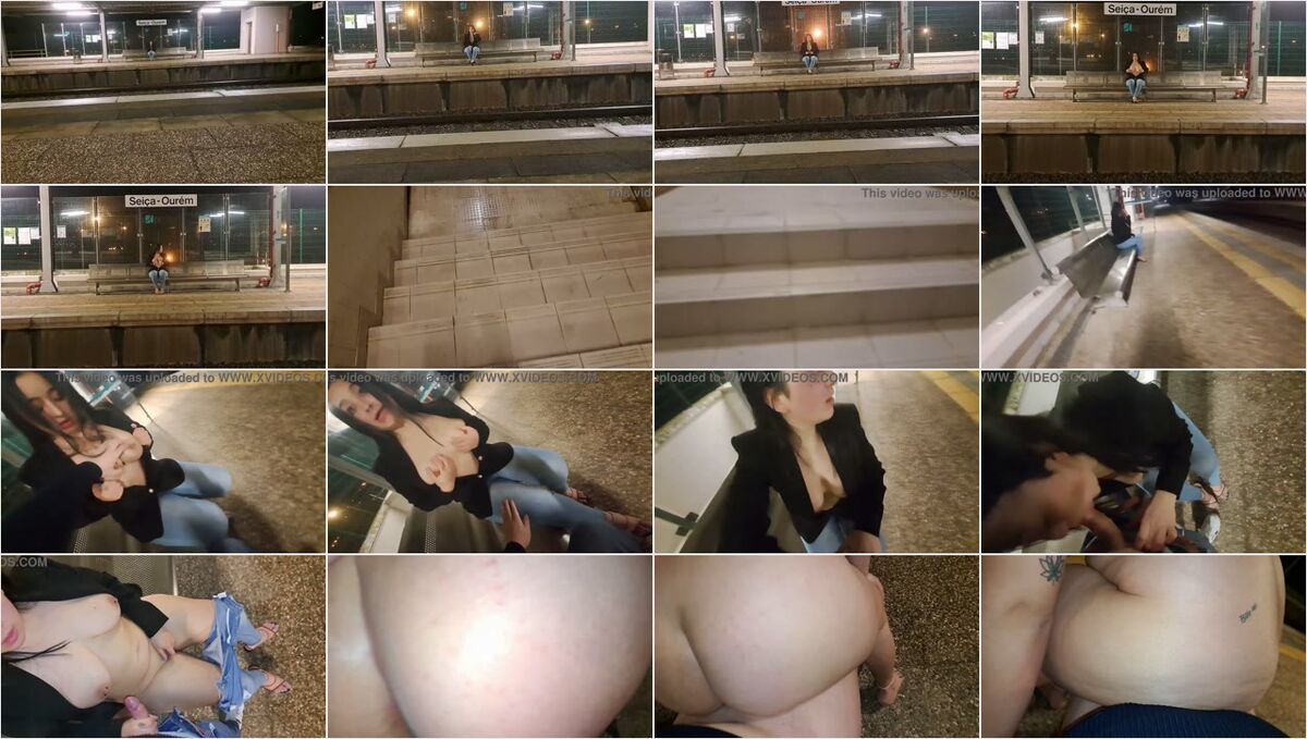 Public Outdoor Train Station Fuck with a Stranger