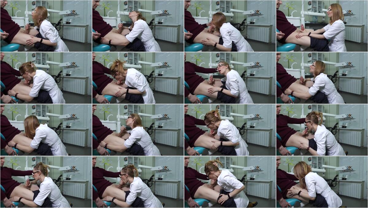 A Female Ukrainian Doctor with Glasses Grabbed the Cock and Bega