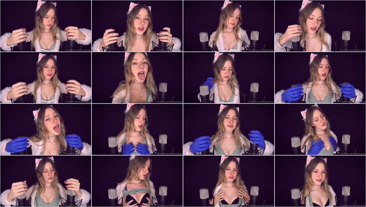 Diddly ASMR - Cat girl strokes 2 mics and moans for you