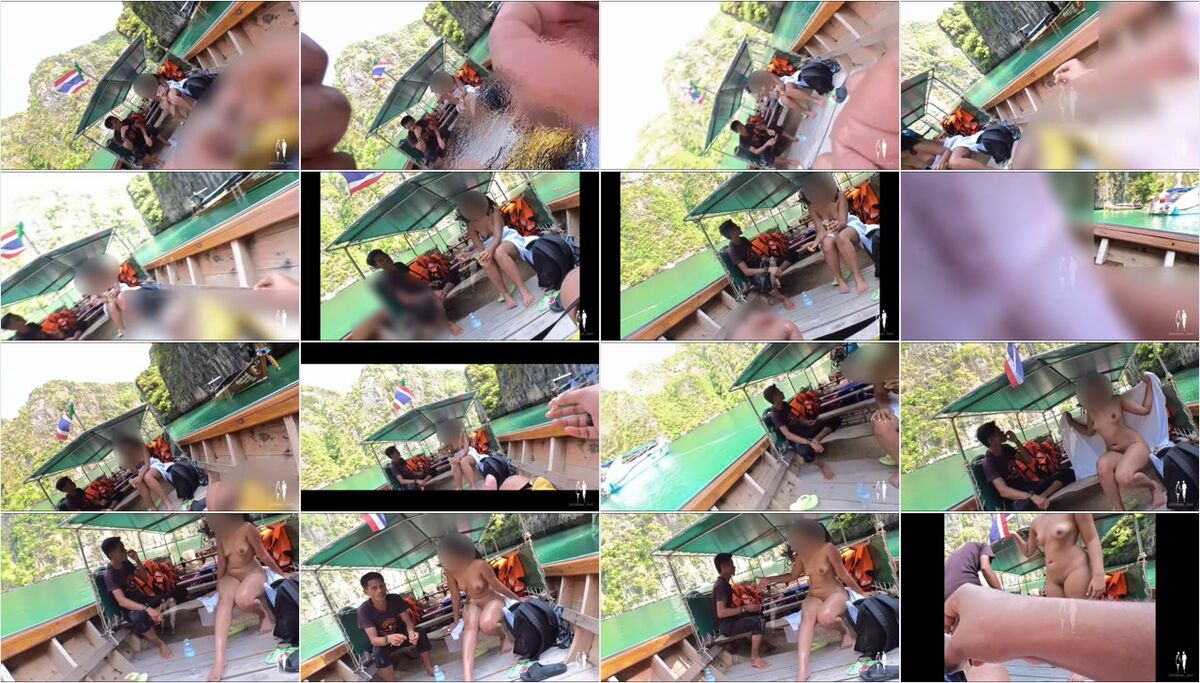 HiddenLust Shammy Laura naked boat ride in Thailand with boatman