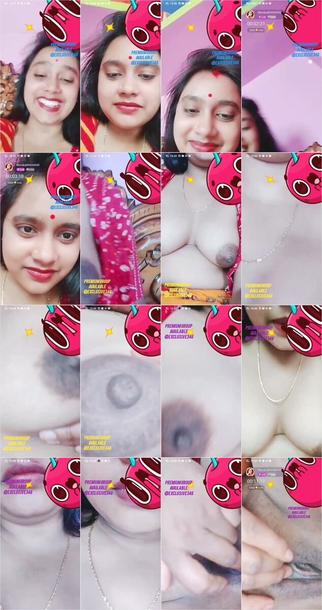Monika89434549, Bengali Bhabi, Showing Boobs & Pussy and Fingeri