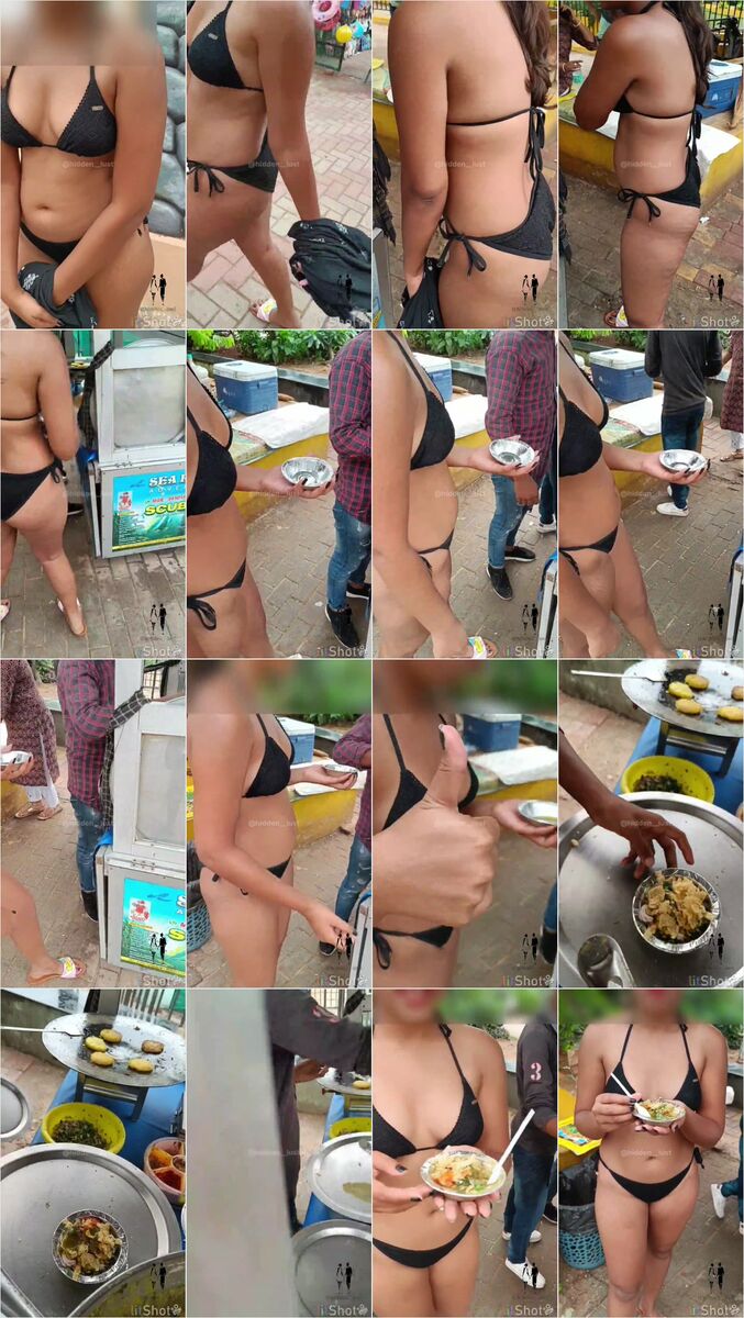 Shamy Laura (Hidden Lust) Eating Golgappa in Bikini Dare