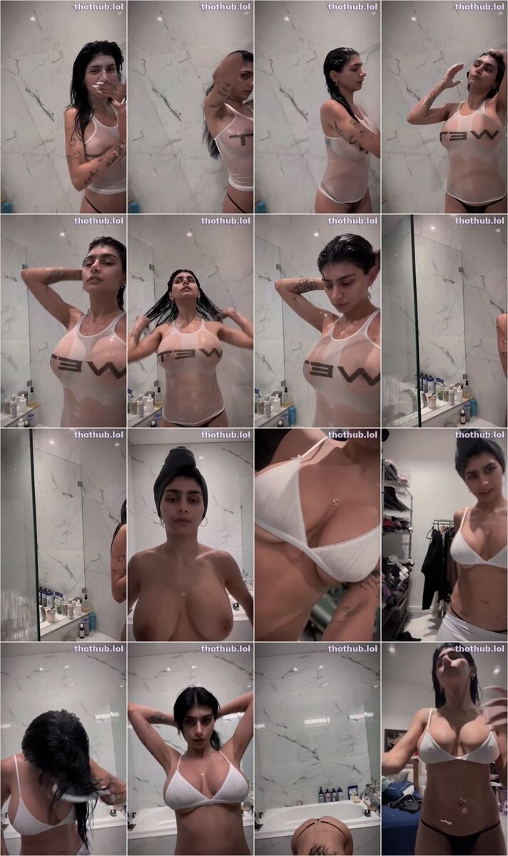 Mia Kalifa Wet-shirt Shower Live