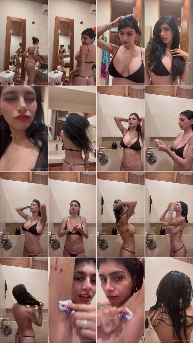 Mia Khalifa Black Bra Shower Video Leaked