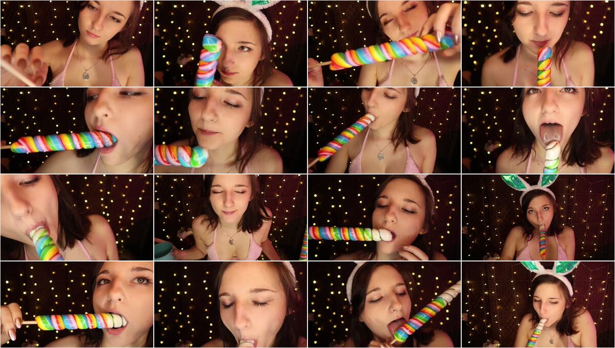 AftynRose ASMR - Bunny girl suckin on a looong lollipop