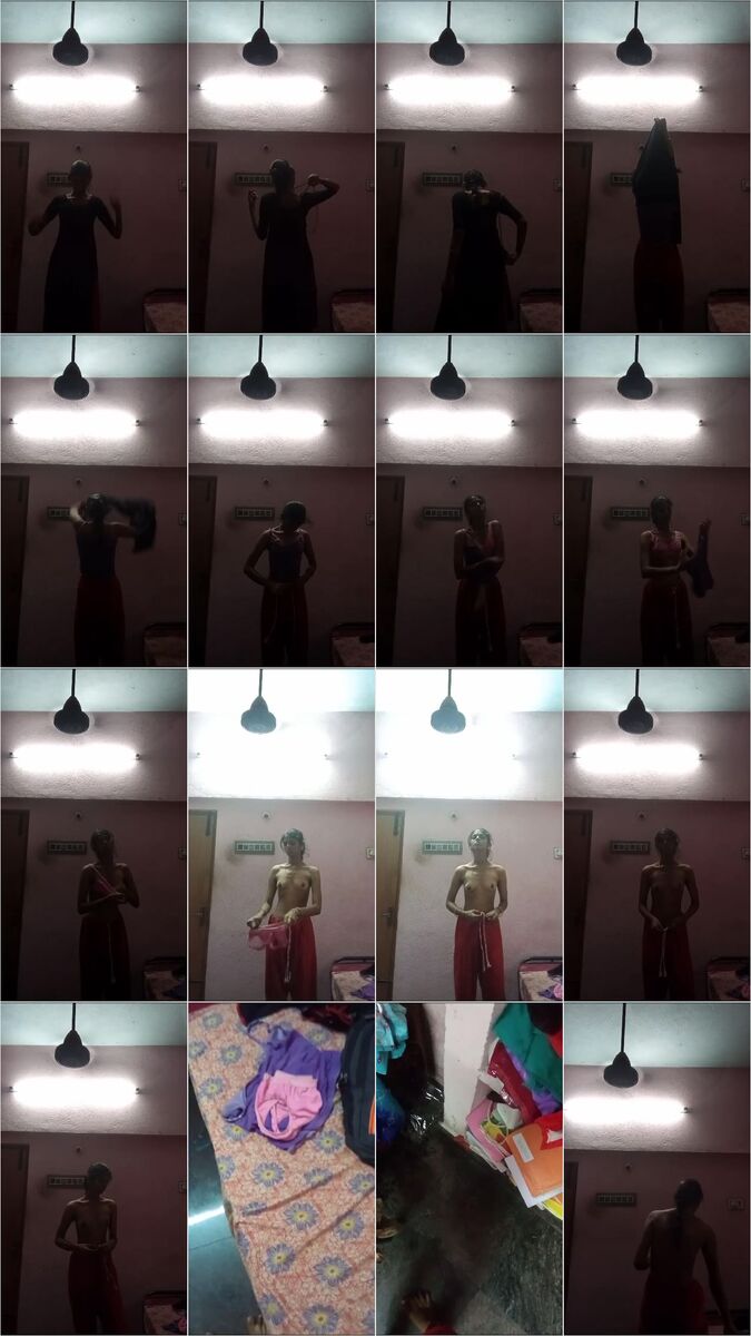 Slim Village Bhabhi Changing Her Dress And Boobs Show