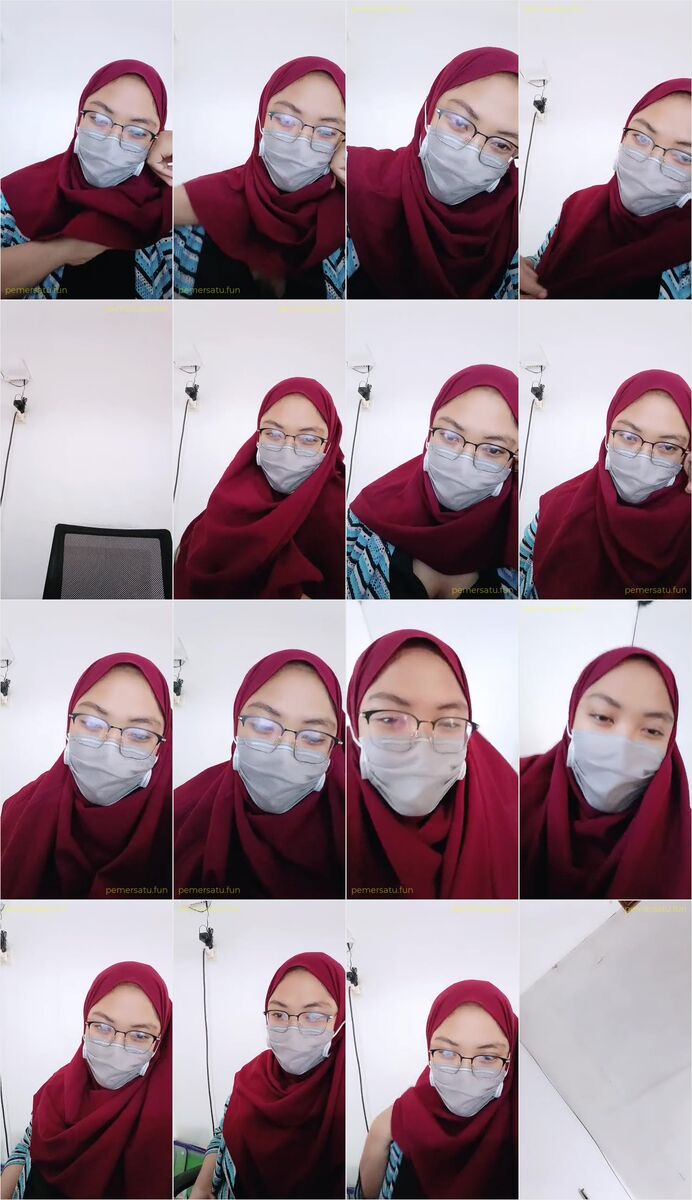 jilbab maroon kacamata spill toket