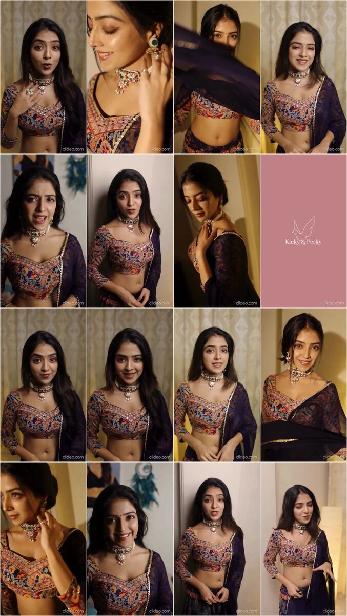 Beautiful girl Khushi showing navel while making a video