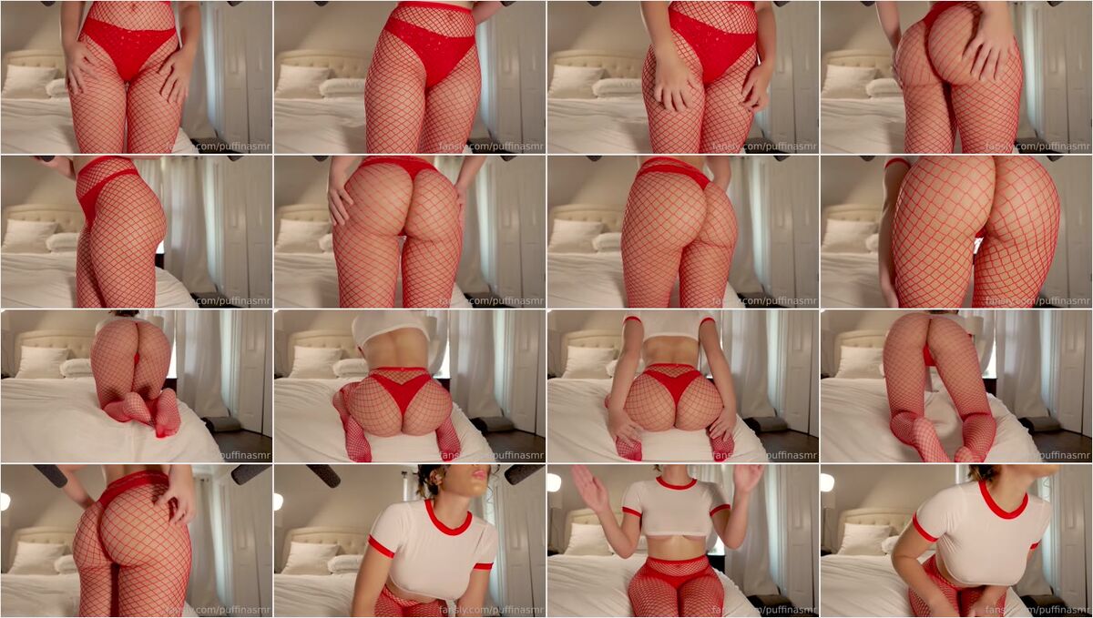 Puffin ASMR - Red Fishnets