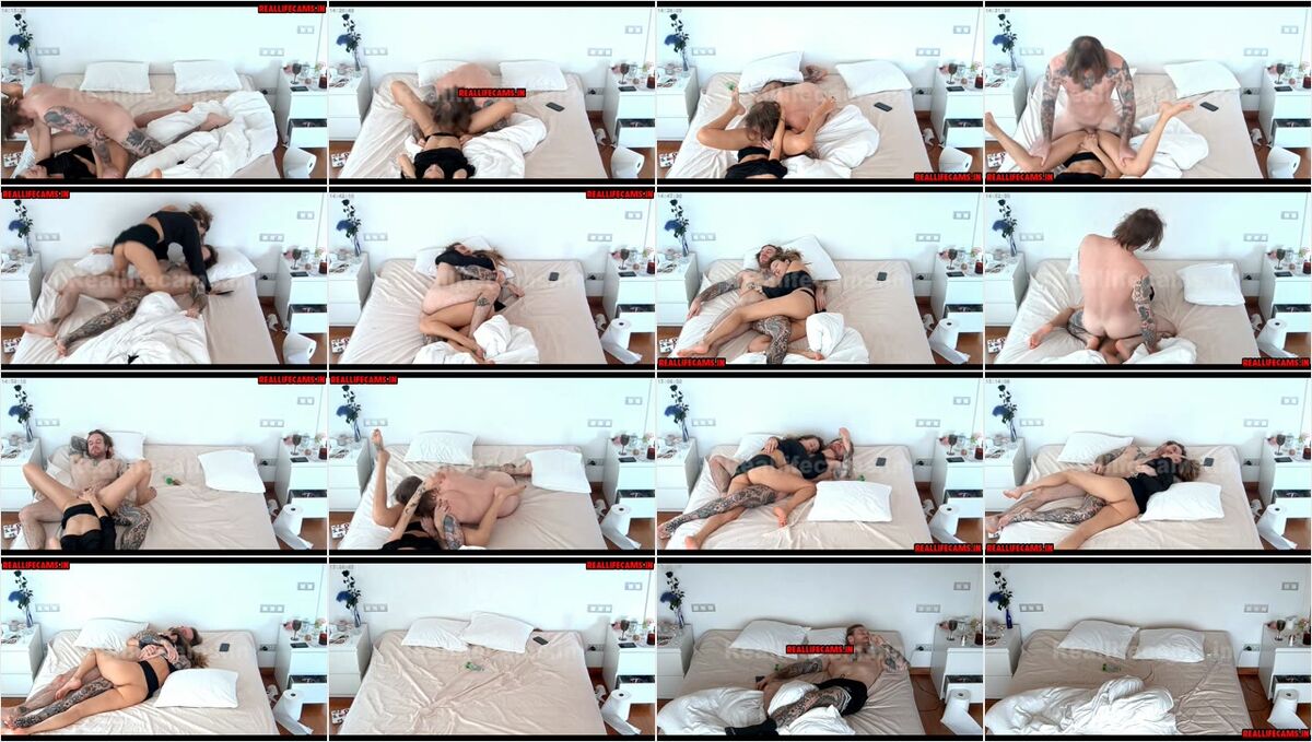 Reallifecam - Sara and BF have hard sex in bedroom ,07 04 2025