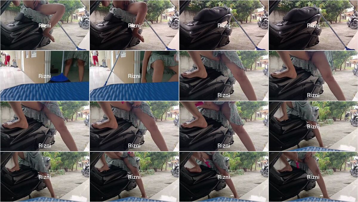 Wow Cewek Ini Eksib Colmek di Motor Halaman Kontrakan Viral