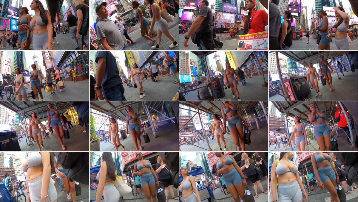 candid - NY two girls big boobs tease