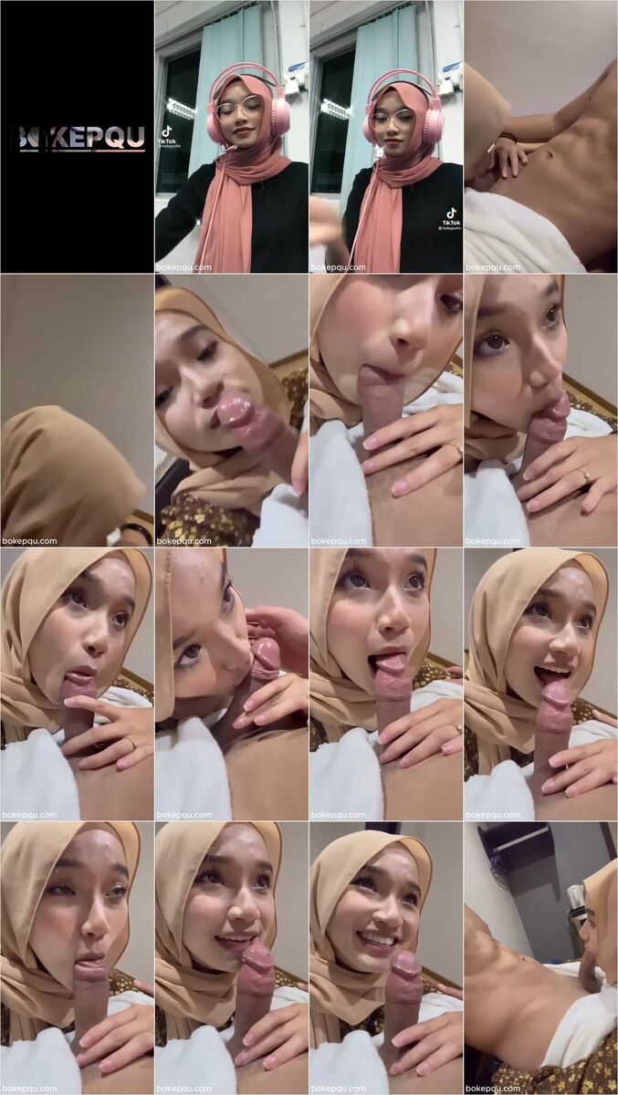 Cewek Jilbab Cantik Sepong Kontol Pacar