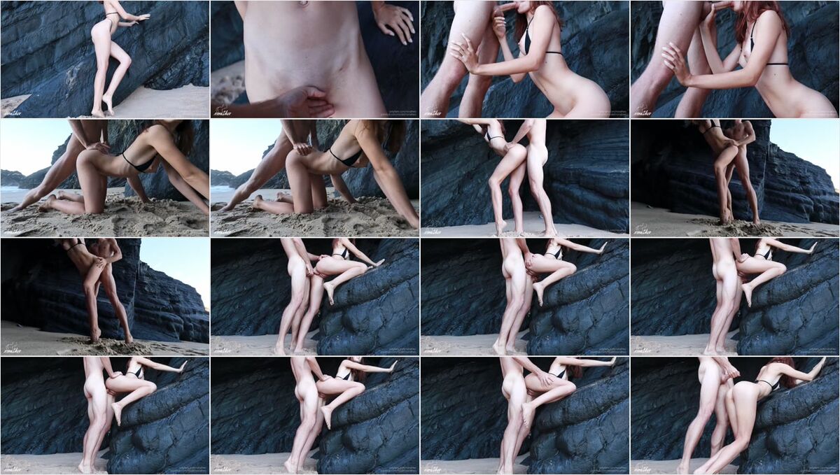 Follow me and Fuck me on a Public Beach - Amateur Couple 4k nora