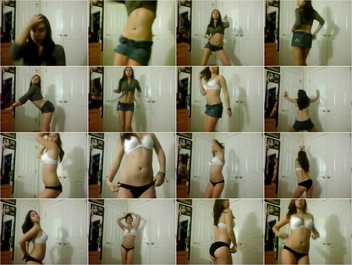 tempting spanish amateur teen strips and dances on webcam