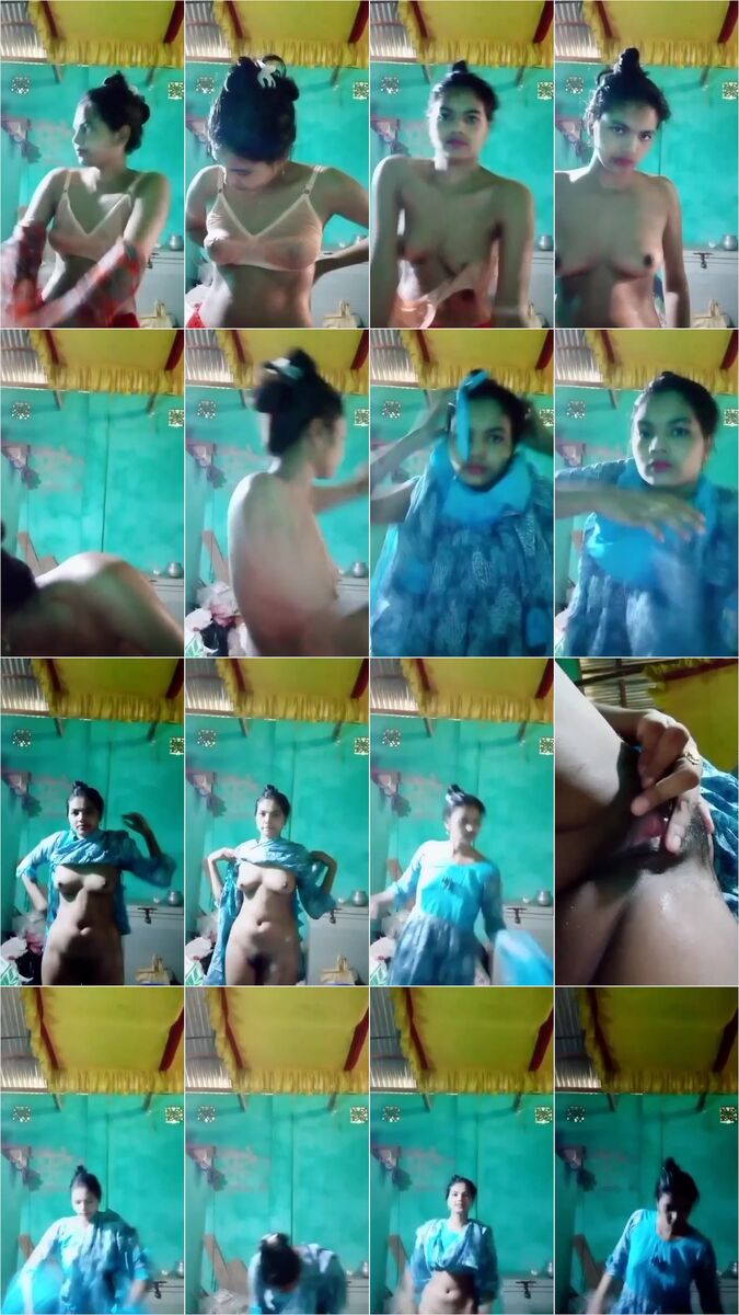 Village Girl Changing Her Dress And Making Video For lover