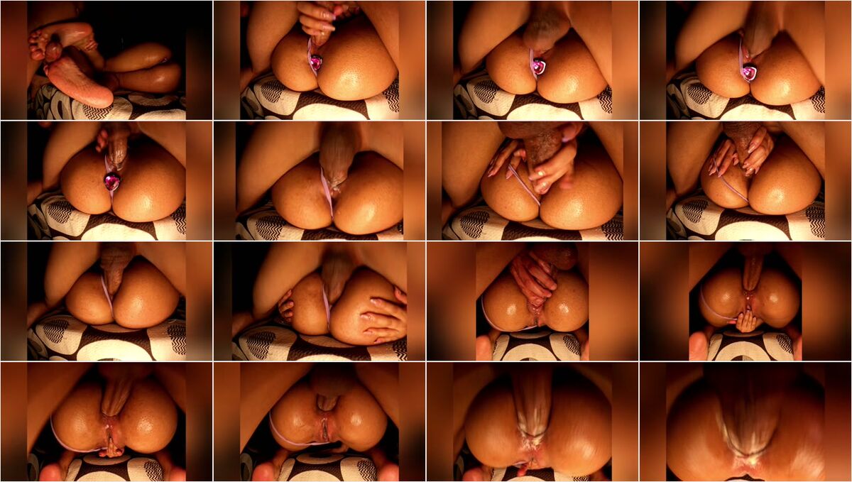 Rough Anal Crampie Closeup after a Short Foot Job (My Anal Plug 