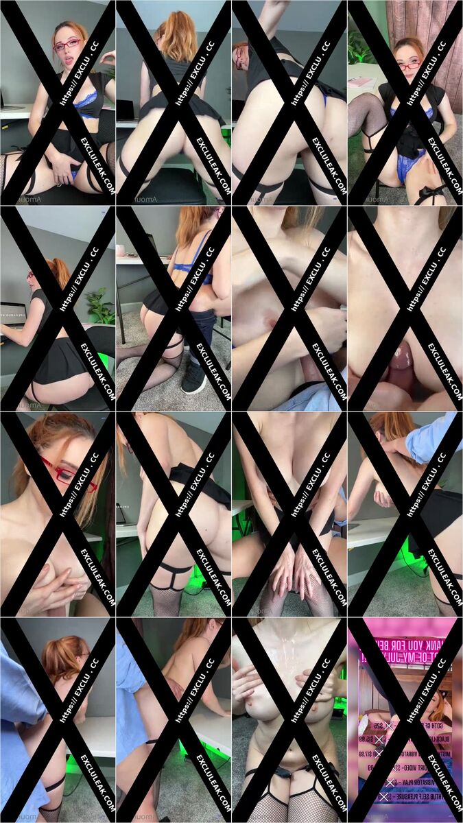 excluleak com Amouranth Office Secretary Gets Cum On Tits Onlyfa