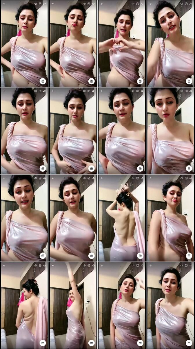 Sona Babu Blouseless Showing Side Boobs only in Saree on Tango L