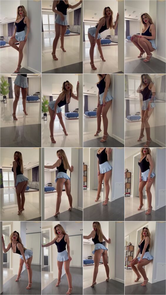polishgirl-in-heels-teasing-in-shiny-nude-pantyhose