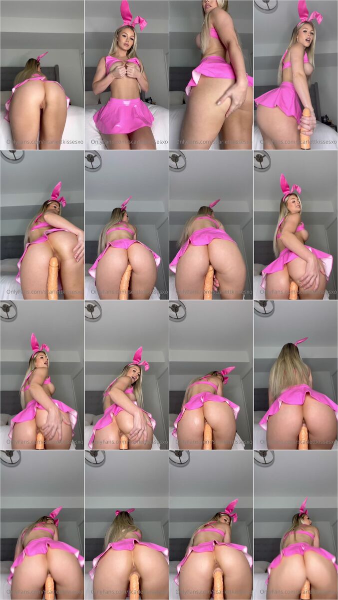 OnlyFans Scarlett Kisses - Sexy Bunny Cosplay Girl Dildo JOI
