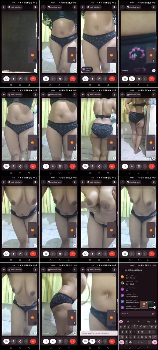 Thothadi South Indian Aunty Showing Boobs on Google Meet with Fa