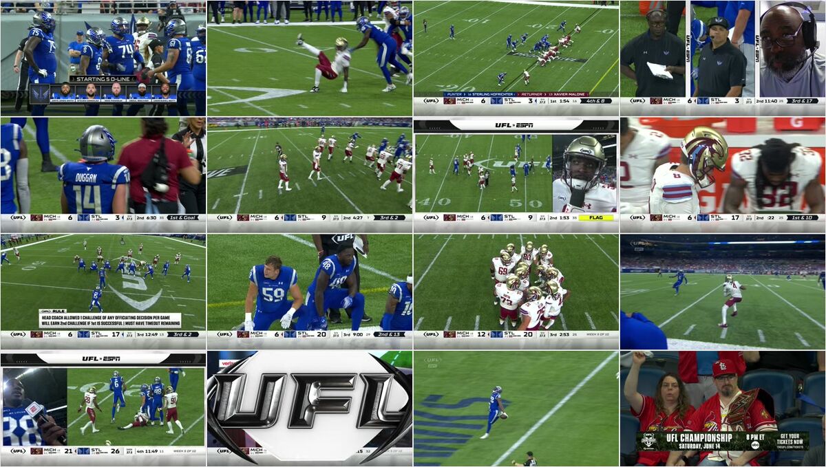 UFL 2025 Michigan Panthers vs  St  Louis Battlehawks 26 04 720pE
