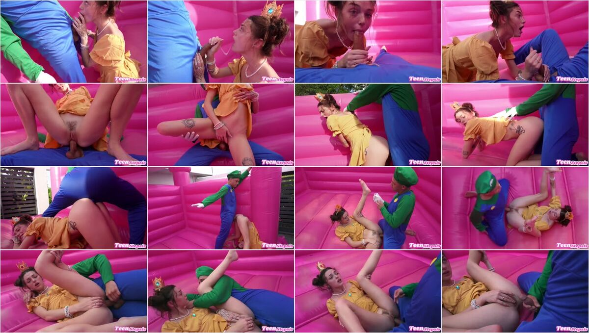Shrooms Q Luigi Fucks Princess Peach in the Bouncy Castle Hardco