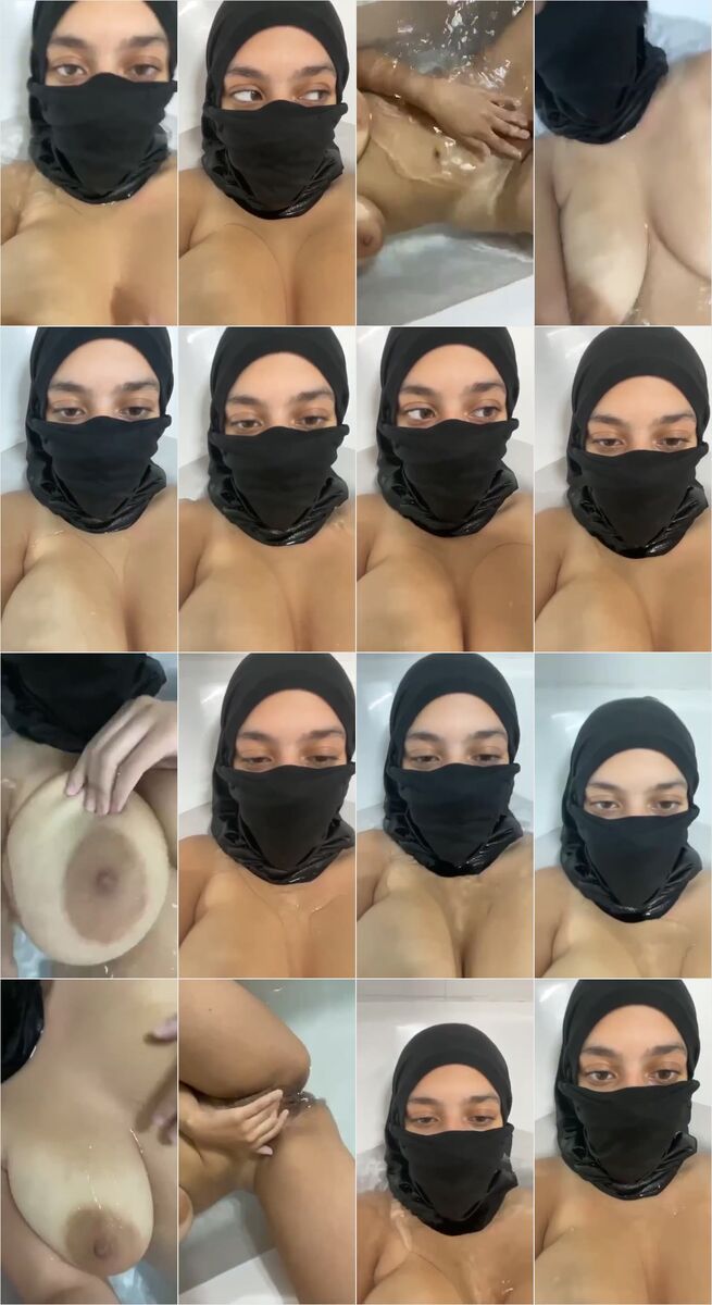 Big Boobs Hijabi Girl Full Nude Bathing In Bathtub And Fingering