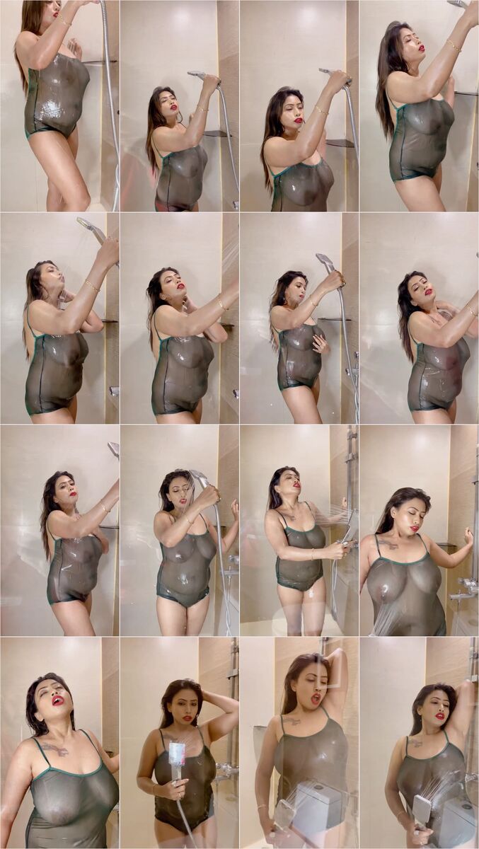 Bong Model Moumita aka Moumi Photoshoot in Shower in Transparent
